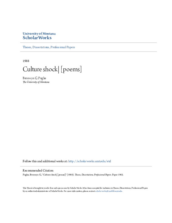 (PDF) Culture shock| [poems]