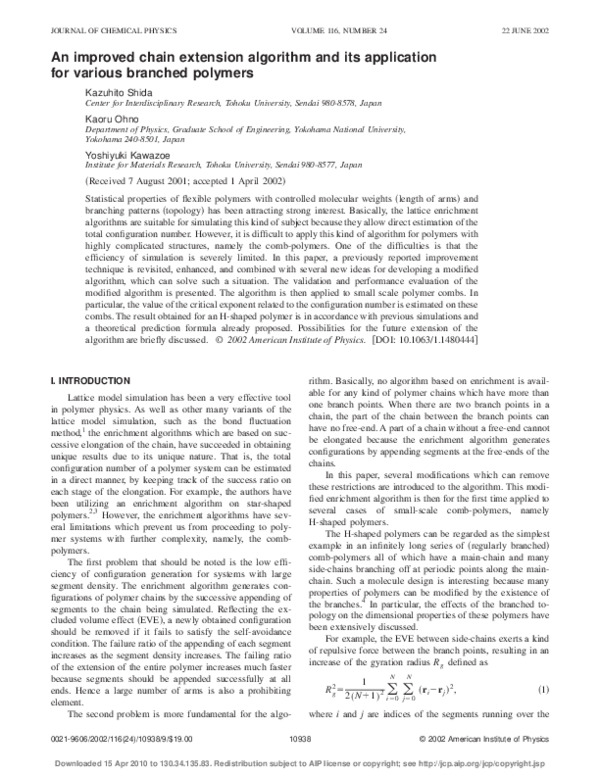 (PDF) An improved chain extension algorithm and its application for ...