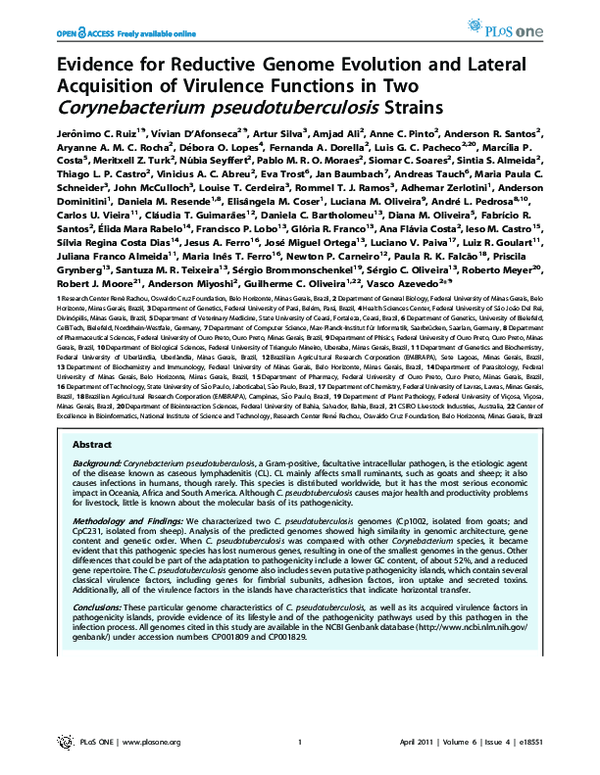 (PDF) Evidence for Reductive Genome Evolution and Lateral Acquisition ...