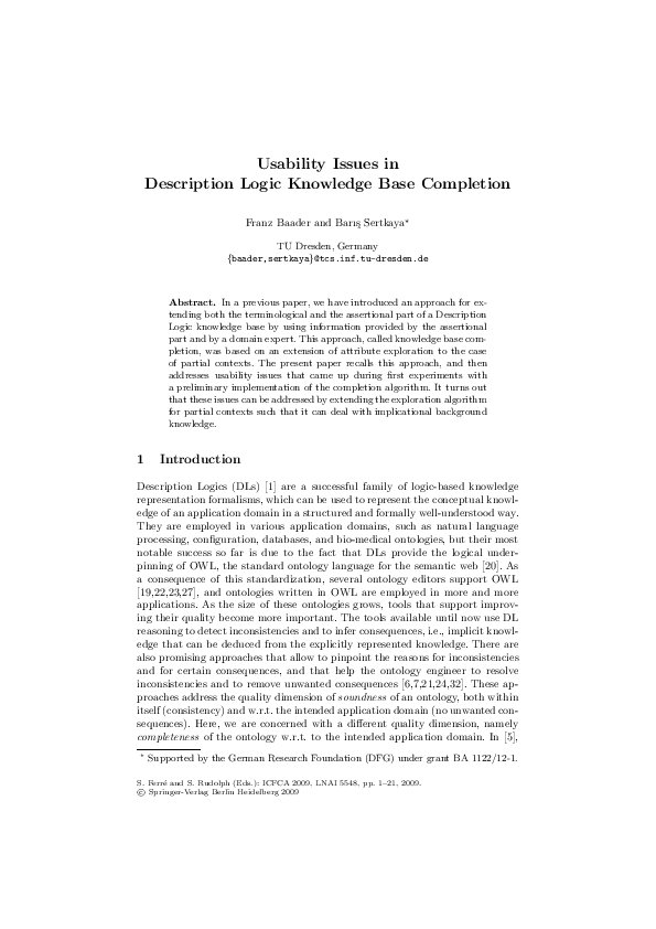 (PDF) Usability issues in description logic knowledge base completion