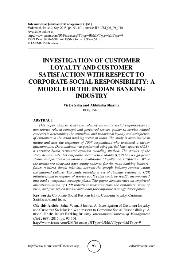 (PDF) INVESTIGATION OF CUSTOMER LOYALTY AND CUSTOMER SATISFACTION WITH ...