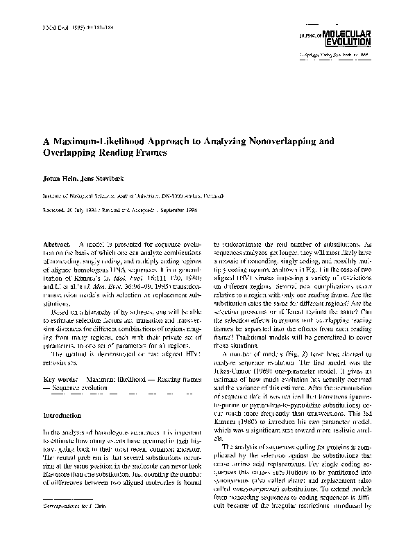 Pdf A Maximum Likelihood Approach To Analyzing Nonoverlapping And