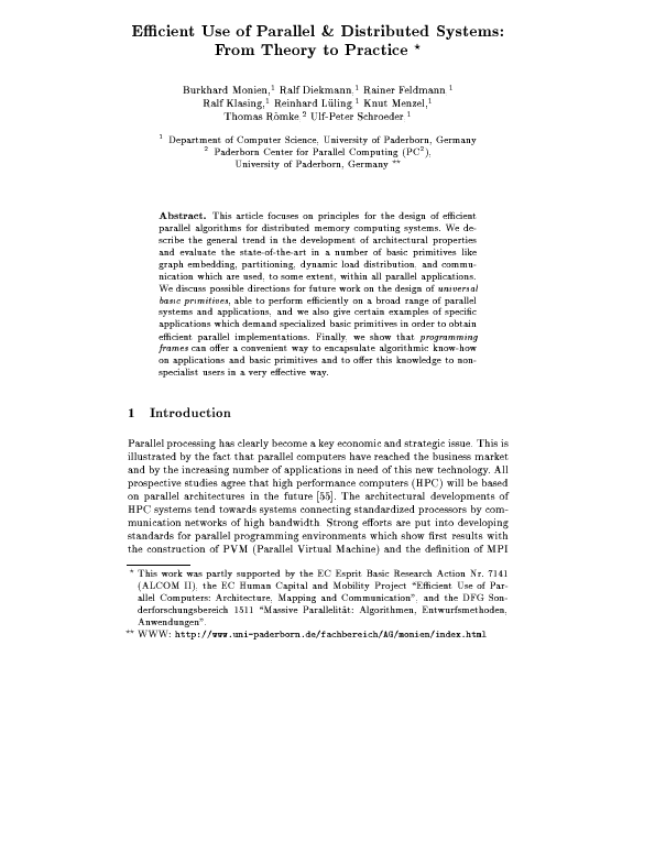 (PDF) Efficient use of parallel & distributed systems: From theory to ...