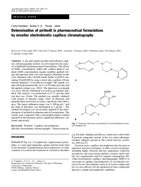 (PDF) Determination of piribedil in pharmaceutical formulations by ...