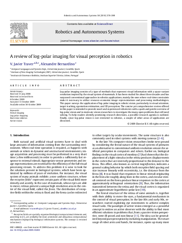 (PDF) A review of log-polar imaging for visual perception in robotics