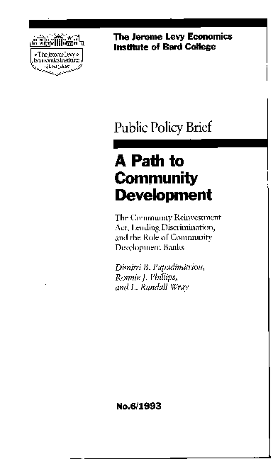 (PDF) A Path to Community Development, The Community Reinvestment Act ...