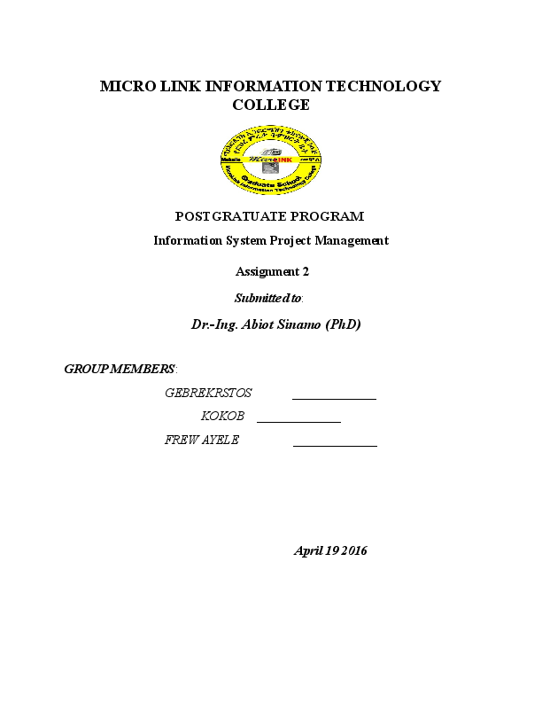 Mikrolink Information Technology College, Addis Ababa (+251 11 275 1403)