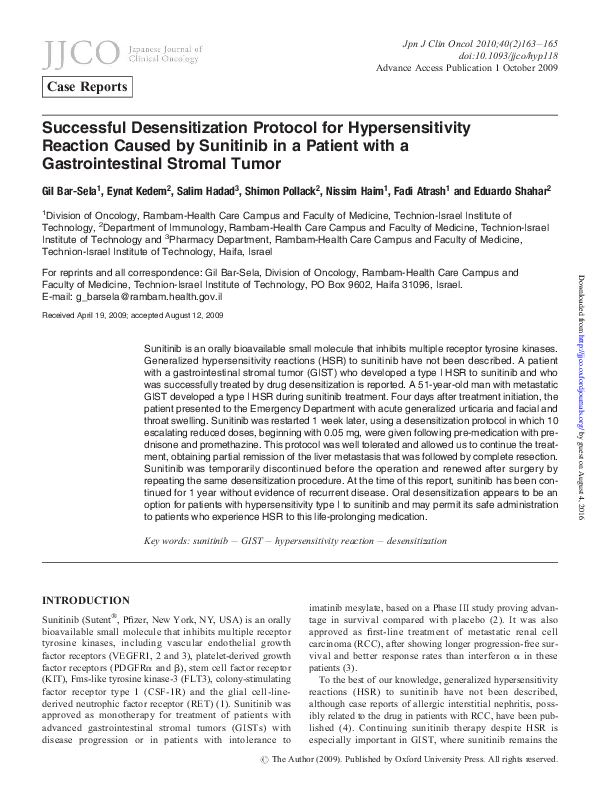(PDF) Successful Desensitization Protocol for Hypersensitivity Reaction ...