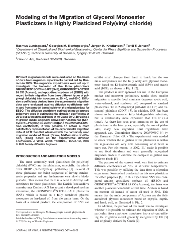 (PDF) Modeling of the migration of glycerol monoester plasticizers in ...