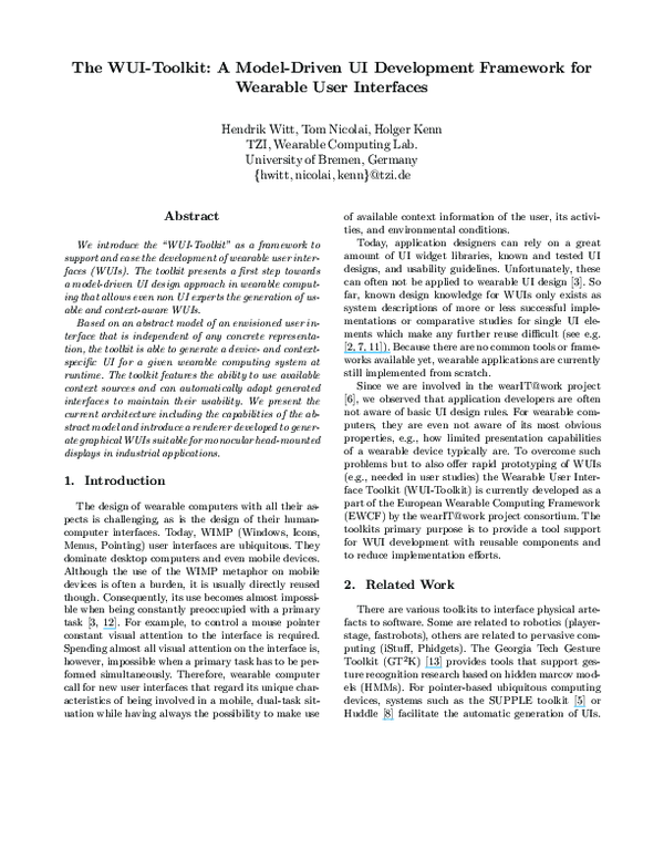 (PDF) The WUI-Toolkit: A Model-Driven UI Development Framework for ...