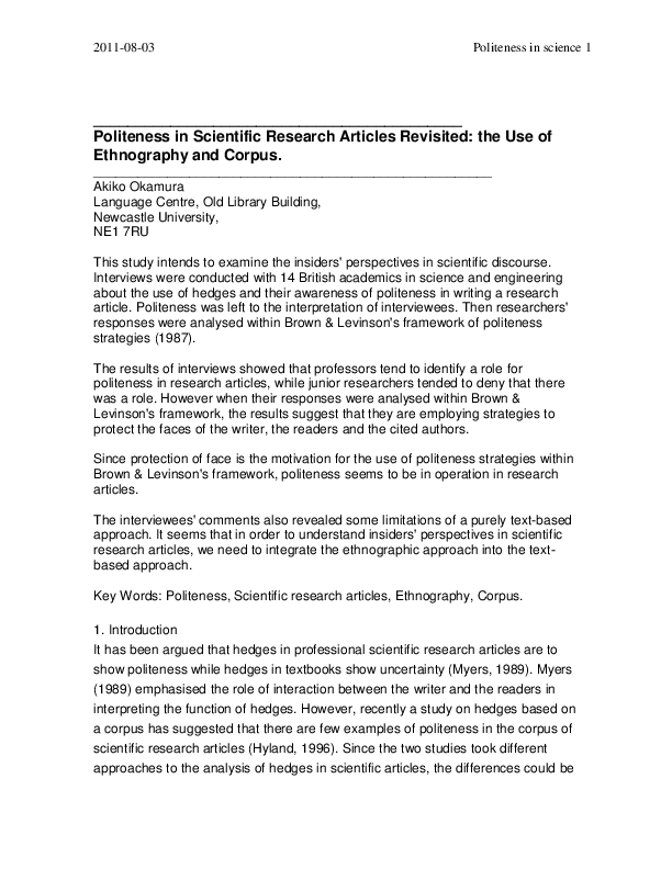 how to write a scientific research paper