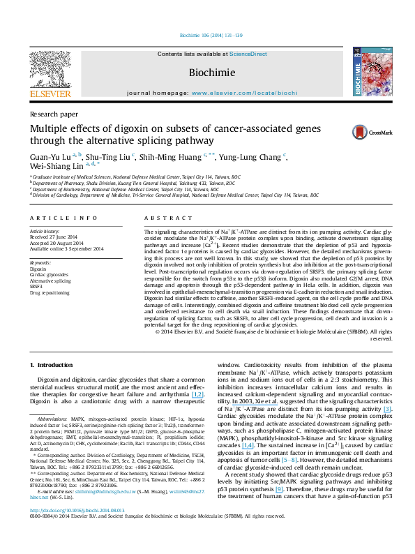(PDF) Multiple effects of digoxin on subsets of cancer-associated genes ...