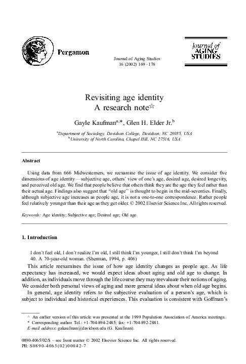 (PDF) Revisiting age identity