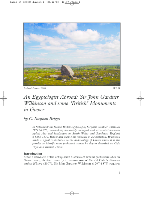 (PDF) An Egyptologist Abroad: Sir John Gardner Wilkinson and some ...
