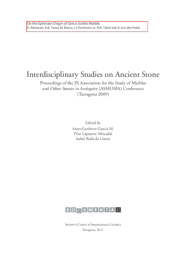 (PDF) On the Ephesian Origin of Greco Scritto Marble