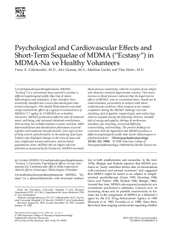 (PDF) Psychological and Cardiovascular Effects and Short-Term Sequelae ...