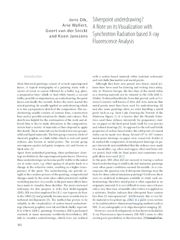 (PDF) Silverpoint underdrawing? A Note on its Visualization with ...