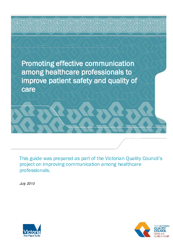 (PDF) Promoting effective communication among healthcare professionals ...