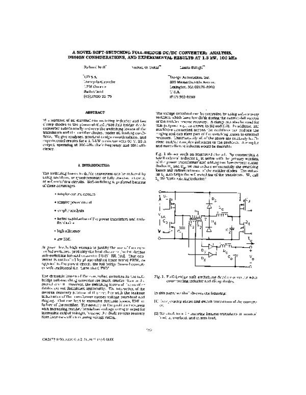 (PDF) A novel soft-switching full-bridge DC/DC converter: analysis, design considerations, and ...