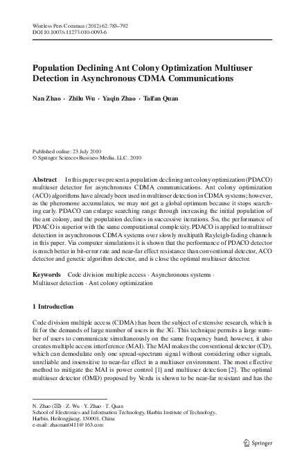(PDF) Population declining ant colony optimization algorithm and its ...