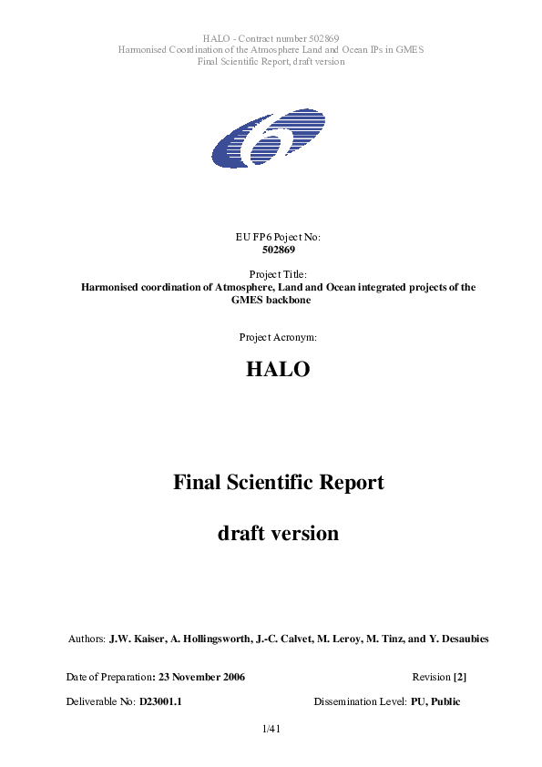 (PDF) Final Scientific Report draft version