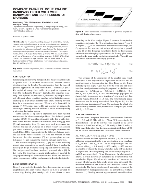 (PDF) Compact parallel coupled-line bandpass filter with wide bandwidth ...