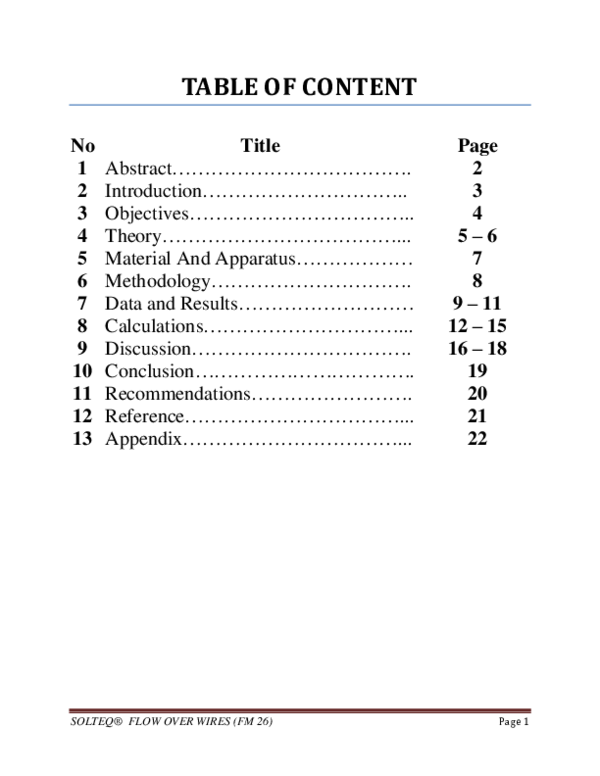 (PDF) TABLE OF CONTENT