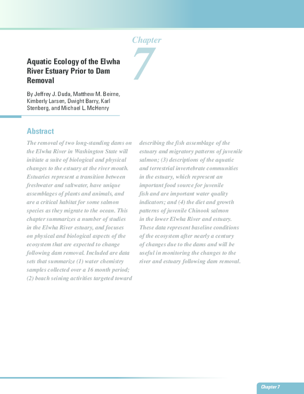 (PDF) Predicting ecosystem response to the removal of the Elwha River ...