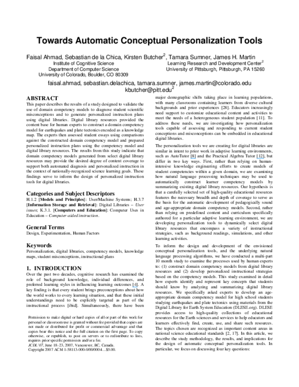 (PDF) Towards automatic conceptual personalization tools