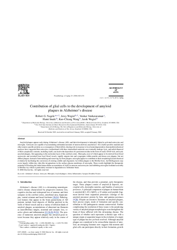 (PDF) Contribution of glial cells to the development of amyloid plaques ...