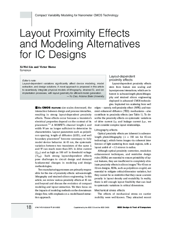 (PDF) Layout Proximity Effects and Modeling Alternatives for IC Designs