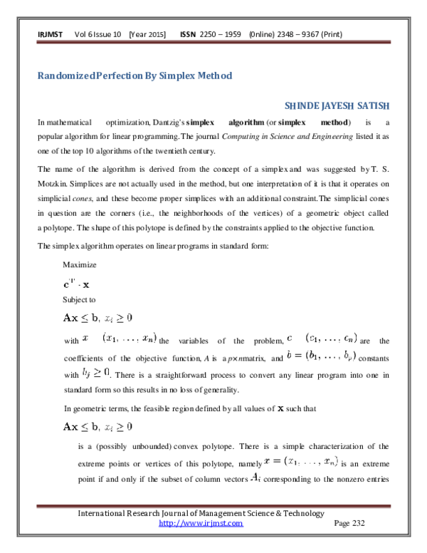 simplex method unbounded solution