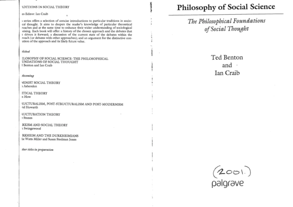 (PDF) Philosophy of Social Science The Philosophical foundations of ...