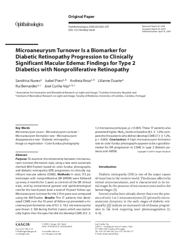 (PDF) Microaneurysm Turnover Is a Biomarker for Diabetic Retinopathy ...