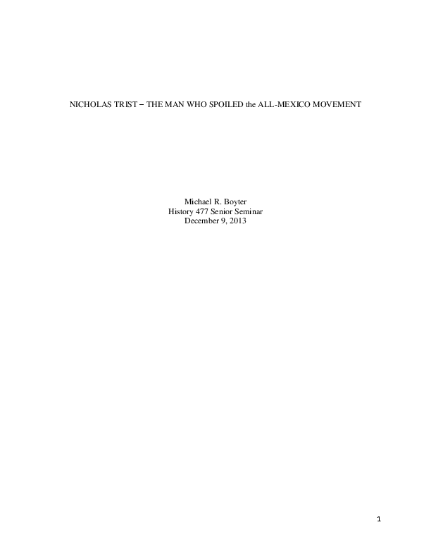 (PDF) Nicholas Trist and the All-Mexico Movement