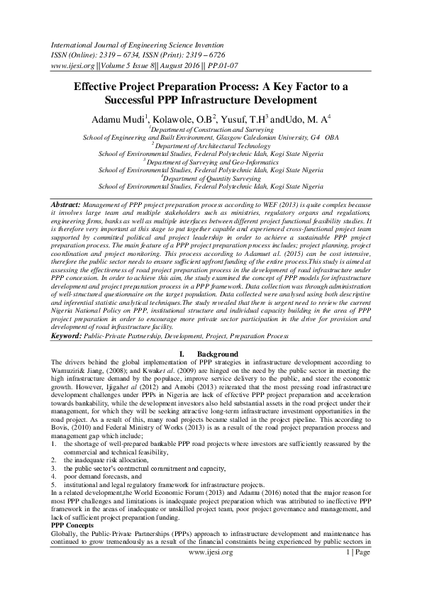 (PDF) Effective Project Preparation Process: A Key Factor to a ...