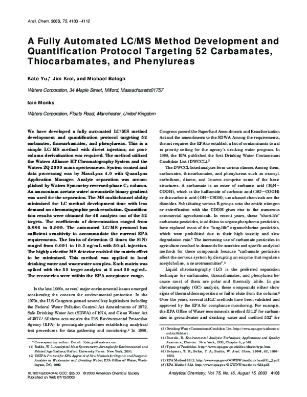 (PDF) A Fully Automated LC/MS Method Development and Quantification ...