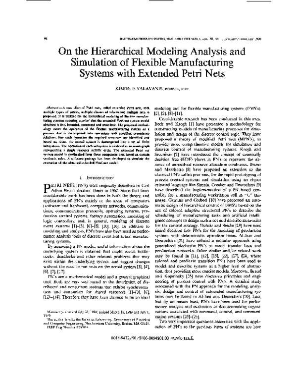(PDF) On the hierarchical modeling analysis and simulation of flexible manufacturing systems ...