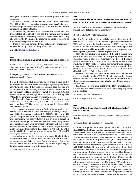 (PDF) Effects of uranium on viability of human liver and kidney cells