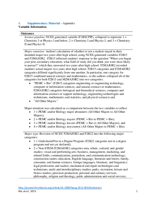 (PDF) Supplementary data sheet Frontiers Nix etal 2015