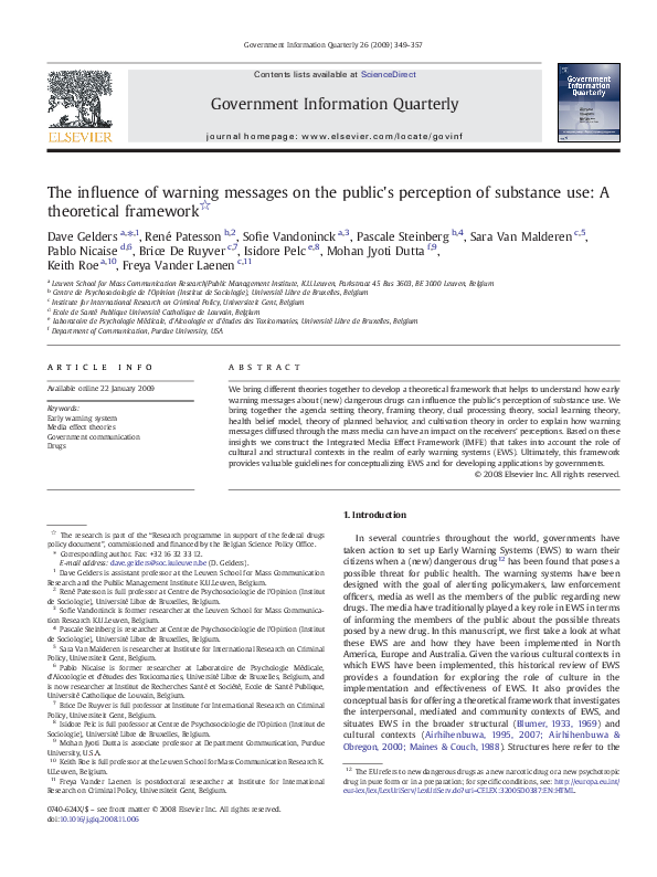 (PDF) The influence of warning messages on the public's perception of ...