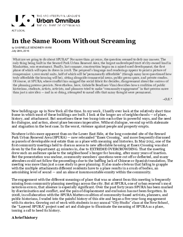 (PDF) In the Same Room Without Screaming