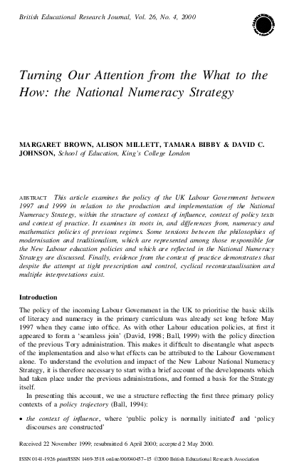 (PDF) Turning Our Attention from the What to the How: The National ...