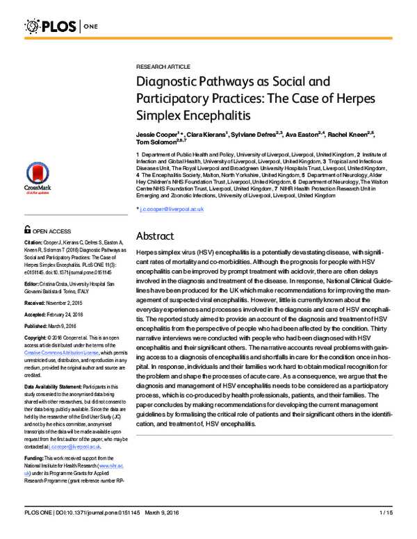 (PDF) Diagnostic Pathways as Social and Participatory Practices: The ...