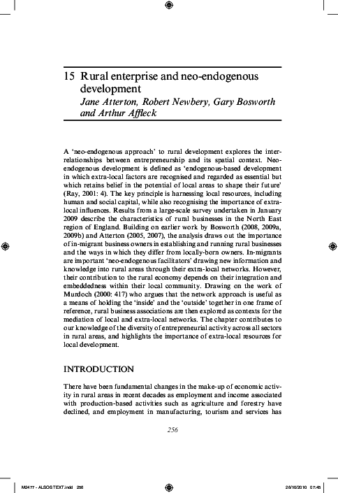 (PDF) Rural Enterprise and Neo-endogenous Development