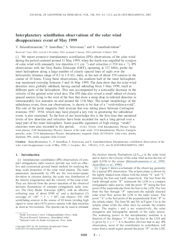(PDF) Interplanetary scintillation observations for the solar wind ...