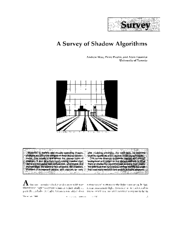 (PDF) A survey of shadow algorithms