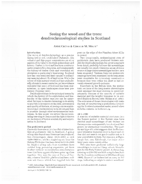 (PDF) Crone, B A & Mills, C M 2002 ‘Seeing the wood and the trees ...