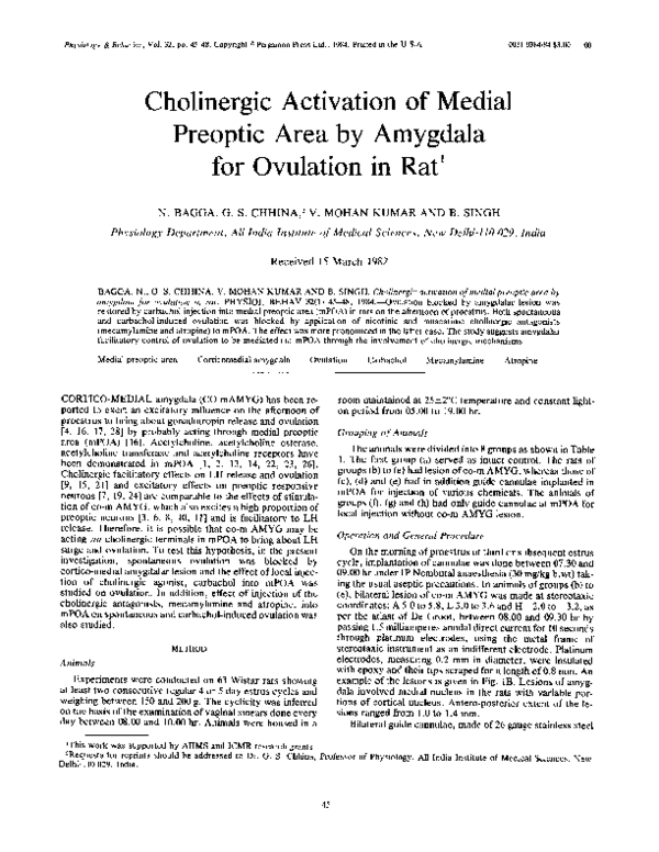 (PDF) Cholinergic activation of medial preoptic area by amygdala for ...