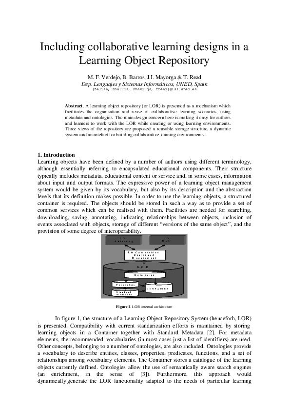 (PDF) Including collaborative learning designs in a Learning Object ...